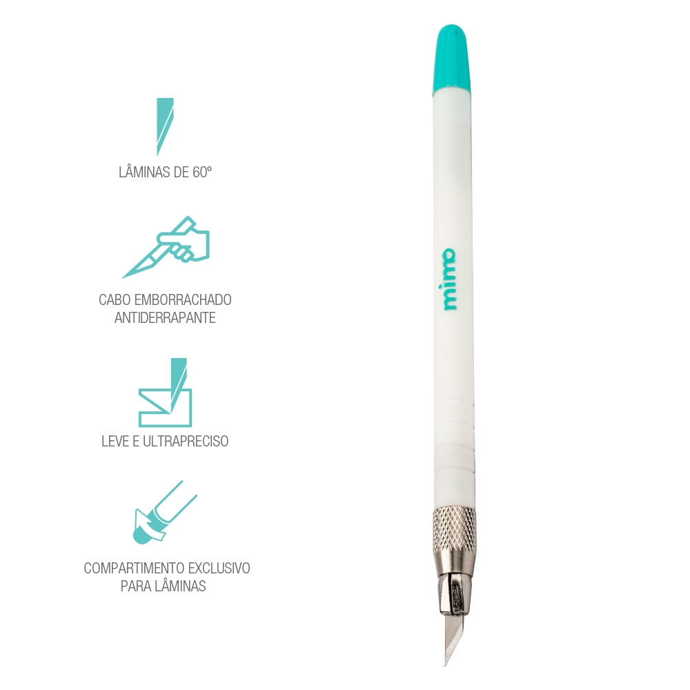 Estilete de Precisão Mimo com 5 Lâminas Extras - Mimo Crafts - Muito ...