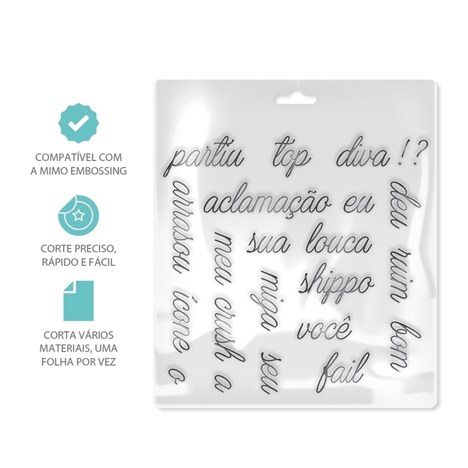 Faca de Corte Mimo Embossing - Palavras 2 - 18 Pç - Mimo Crafts - Muito ...