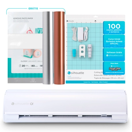Silhouette Cameo 5 Alpha Branca + Kit Inicial para Papelaria Criativa